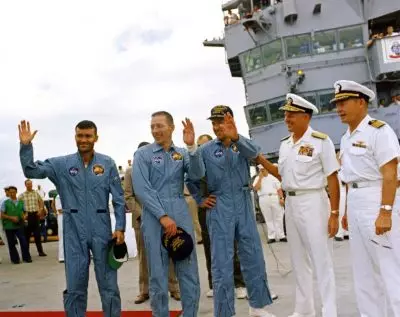 Apollo 13 Crew USS Iwo Jima