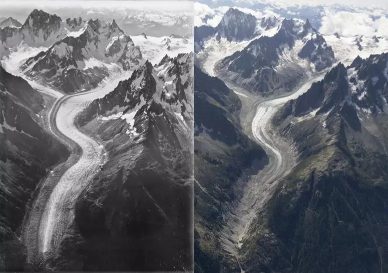 Mer de Glace 1919tik 2019ra