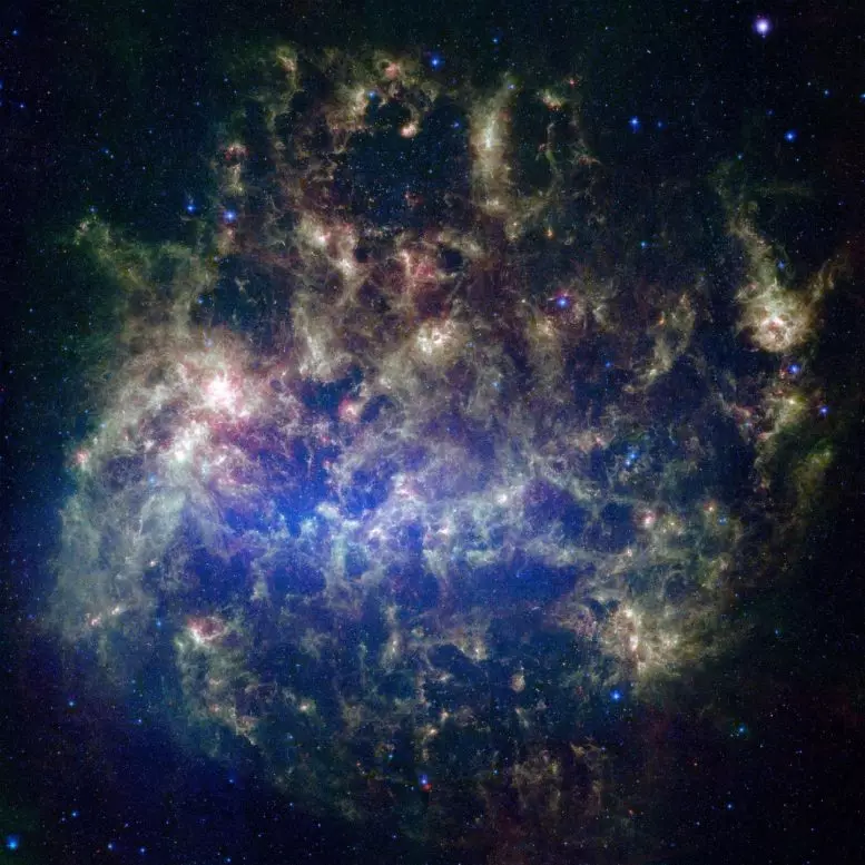大麦哲伦星云的斯皮策太空望远镜图像
