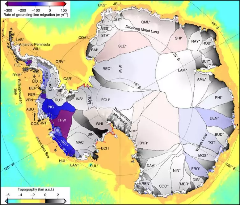 De grote ijskap van Antarctica verliest terrein