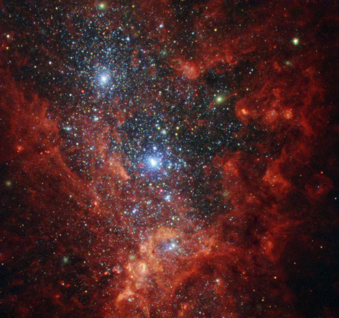Hubble rivela l'interno iridescente di NGC 1569