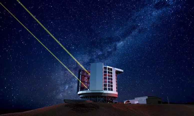 Riesiges Magellan-Teleskop bei Nacht
